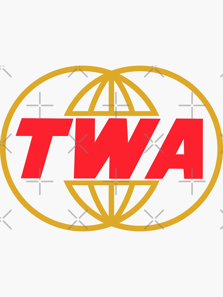 "TWA Airlines - Vintage Logo" Sticker for Sale by epitomegirl | Redbubble