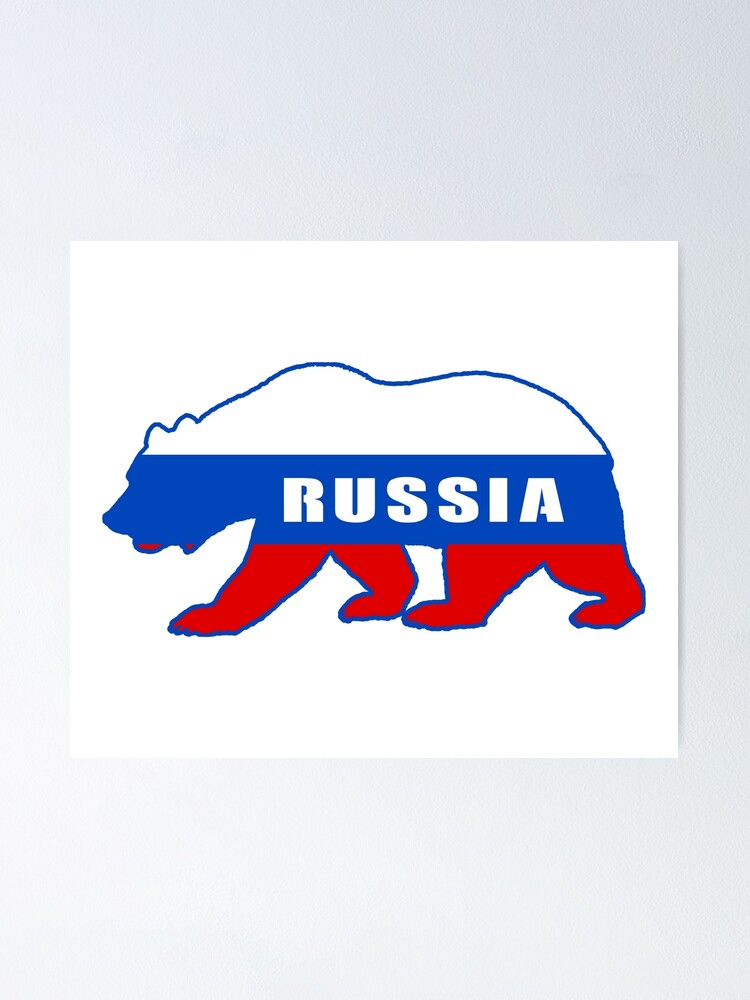 Póster «Oso de Rusia con bandera» de Rocky2018 | Redbubble