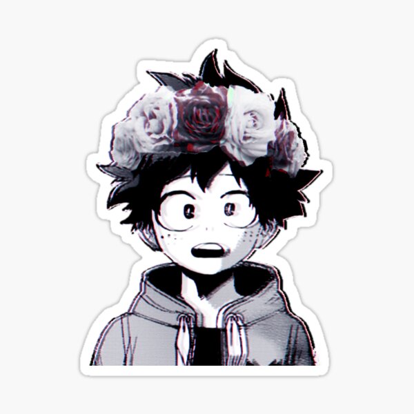 "BNHA Deku Flower Crown" Sticker for Sale by amyshiroi | Redbubble