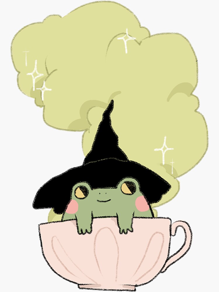 "Halloween frog" Sticker for Sale by peachy-doodle | Redbubble