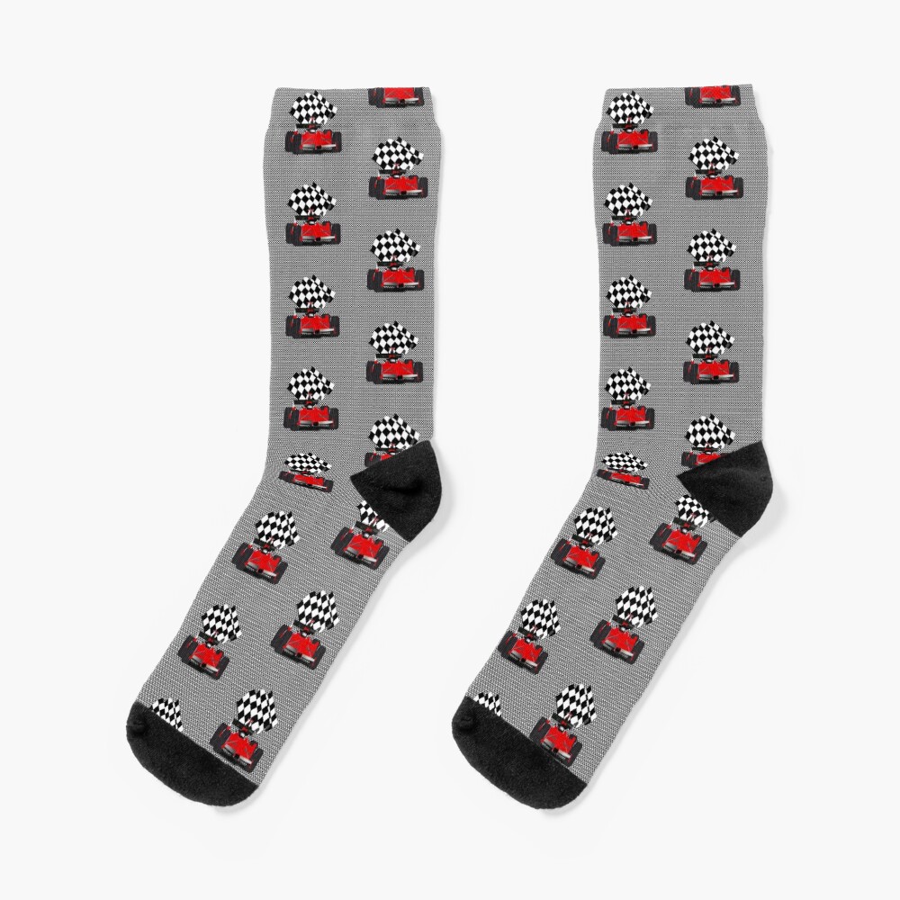 "Red Race Car with Checkered Flag" Socks for Sale by Gravityx9 | Redbubble