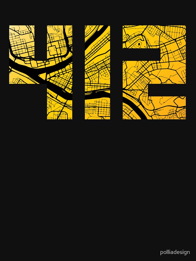 "Pittsburgh 412 Map" T-shirt for Sale by polliadesign | Redbubble ...