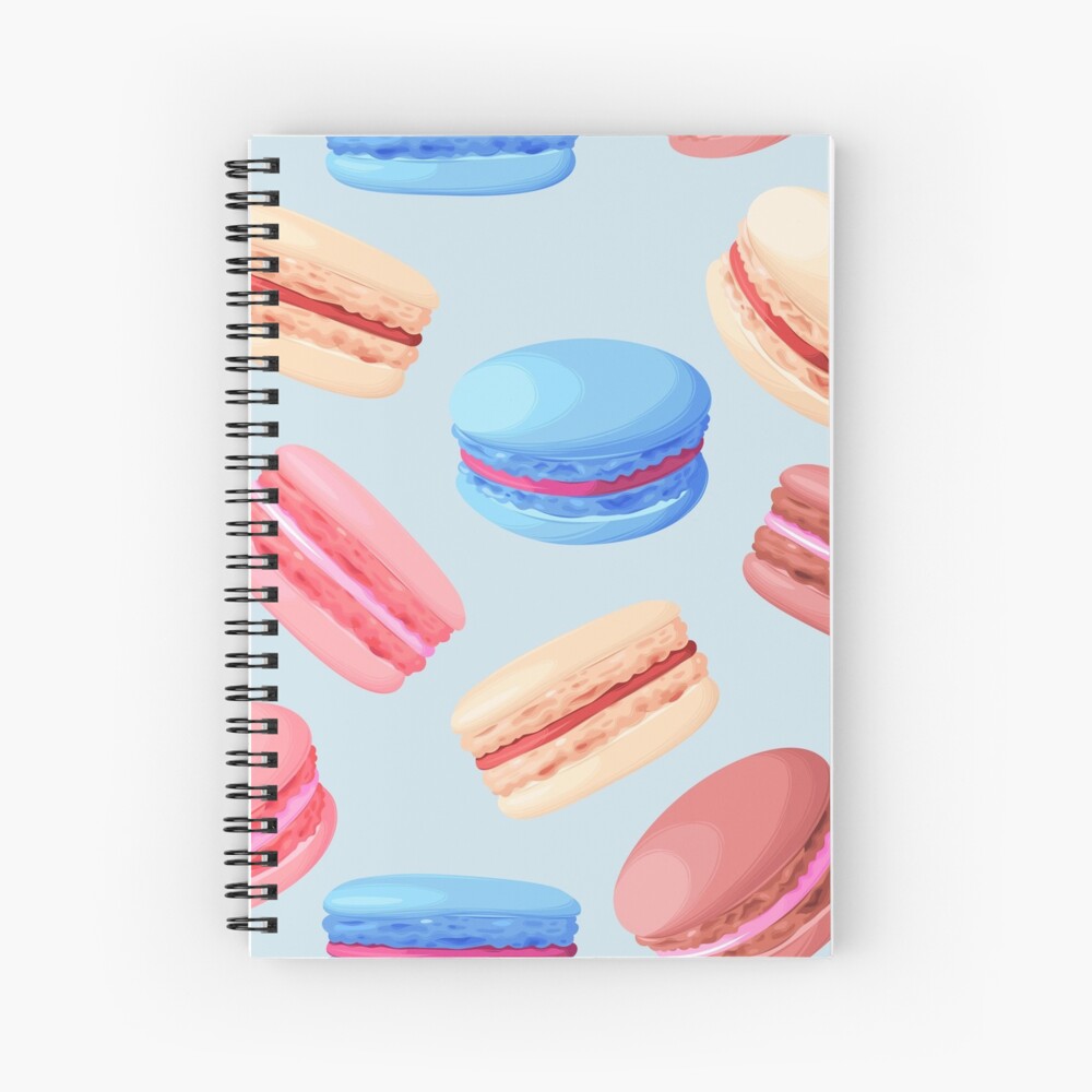 "Blue Watercolor Macaroons" Spiral Notebook for Sale by newburyboutique ...