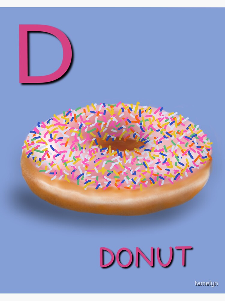 "D is for Donut" Sticker for Sale by tamelyn | Redbubble