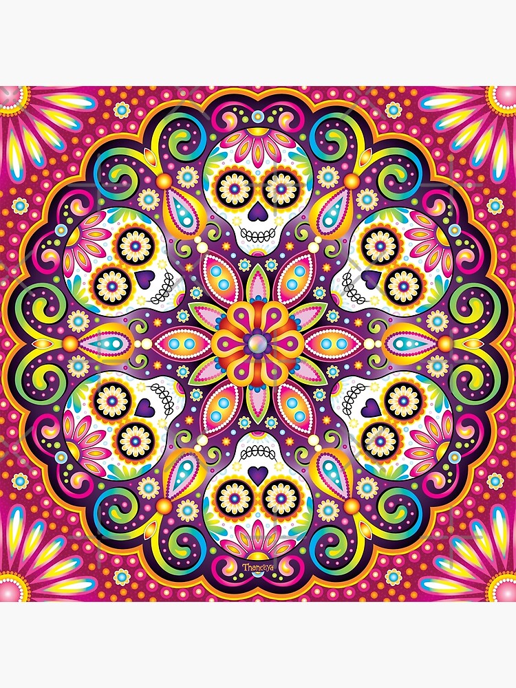 "Sugar Skull Mandala - Day of the Dead Mandala Art by Thaneeya McArdle ...