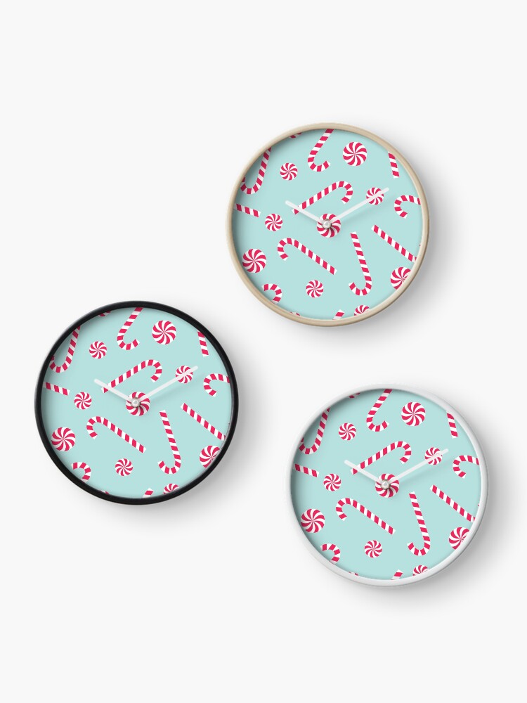 Festive Holiday Candy Canes Clock Designed & Sold By Immaculate Insight