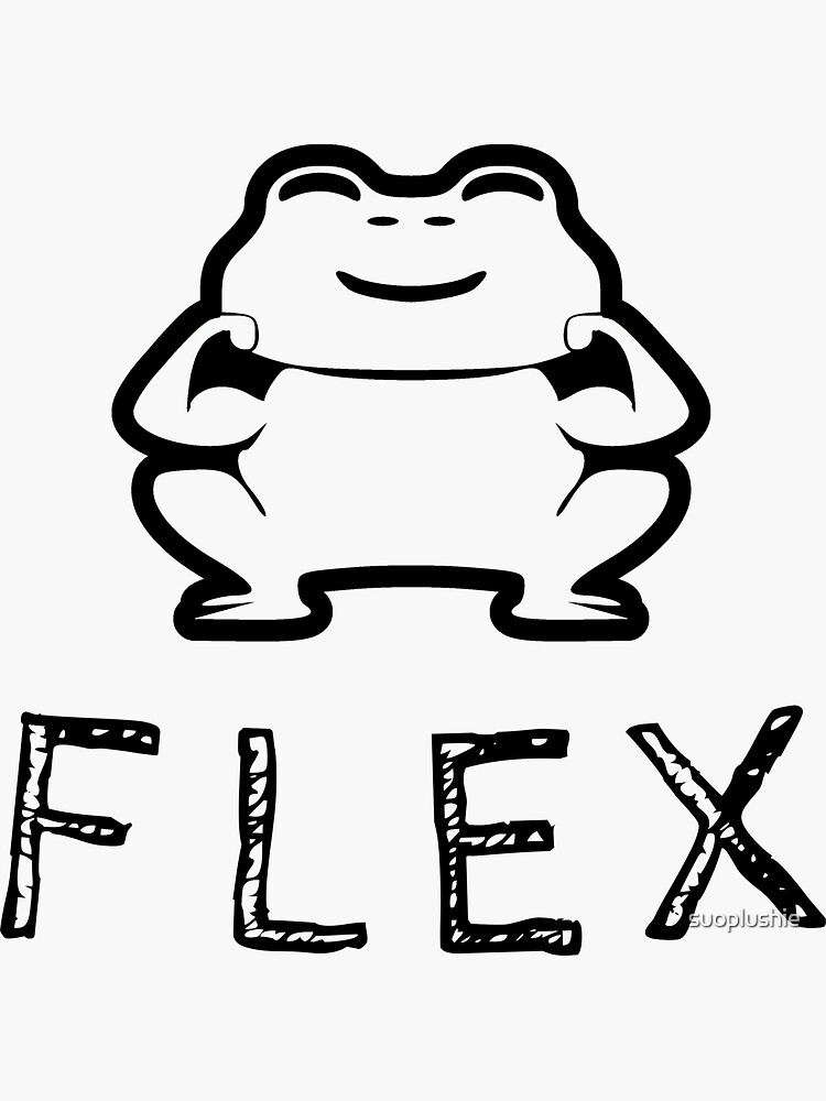 "Flexing Frog " Sticker by suoplushie | Redbubble