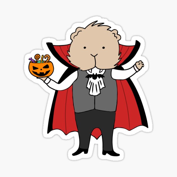 "Guinea pig in vampire costume (white background)" Sticker for Sale by ...