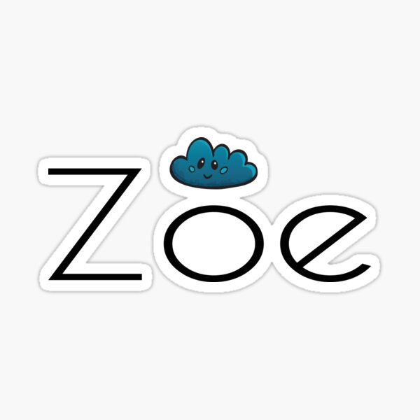 "Zoe Cute Adorable Kawaii Cloud Name Zoey" Sticker for Sale by ...