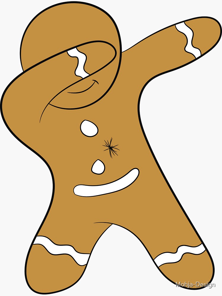 "Gingerbread man - DAB / dabbing" Sticker by Mohja-Design | Redbubble