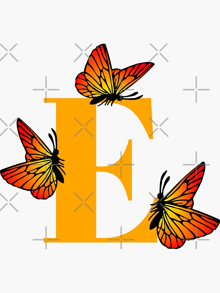 "letter e alphabet monogram butterfly" Sticker for Sale by atevern ...