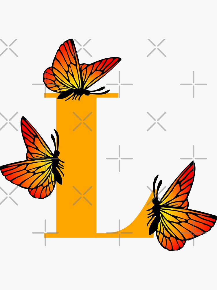 "letter l alphabet monogram butterfly" Sticker for Sale by atevern ...