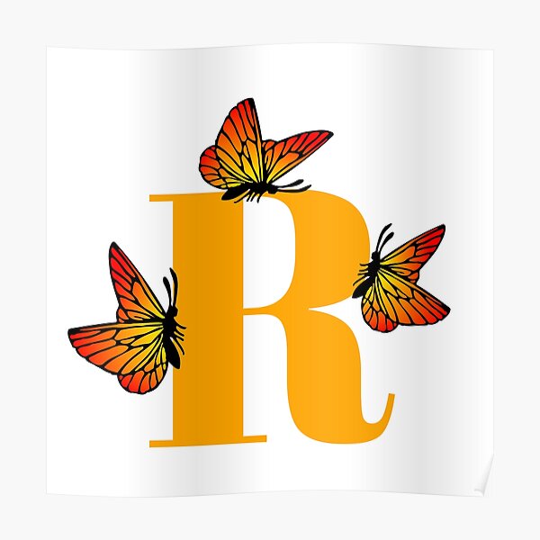"letter r alphabet monogram butterfly" Poster for Sale by atevern ...
