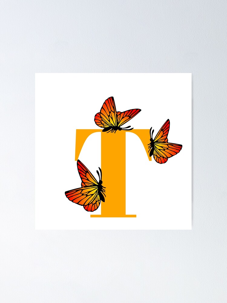 "letter t alphabet monogram butterfly" Poster for Sale by atevern ...