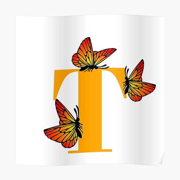 "letter t alphabet monogram butterfly" Poster for Sale by atevern ...