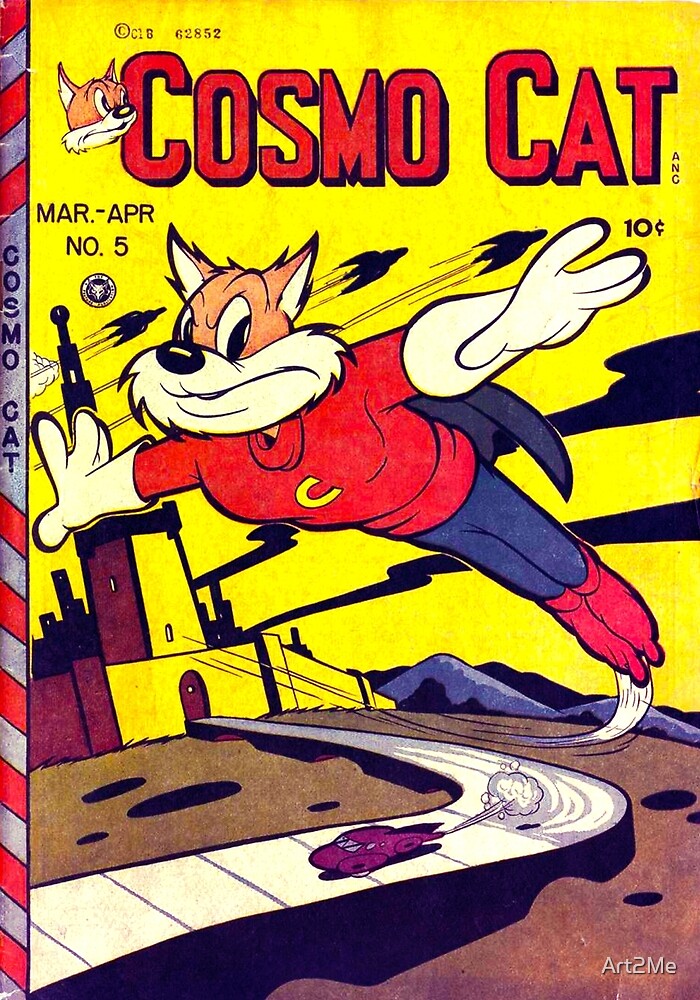 "Cosmo Cat No.5 Vintage Comic Book Cover" by Art2Me | Redbubble