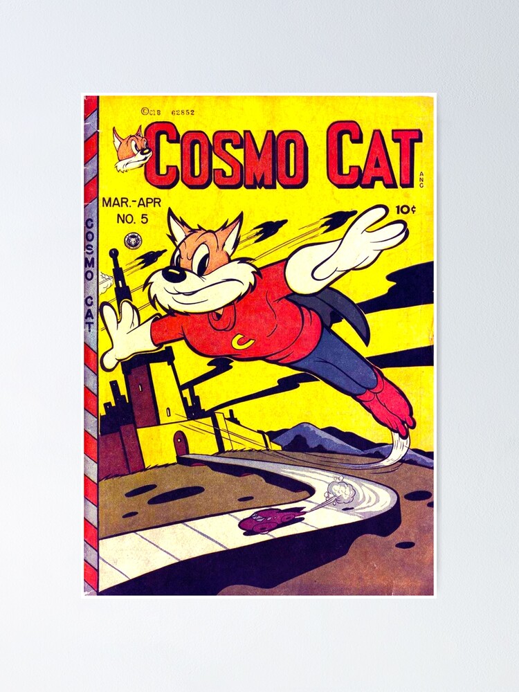 "Cosmo Cat No.5 Vintage Comic Book Cover" Poster by Art2Me | Redbubble