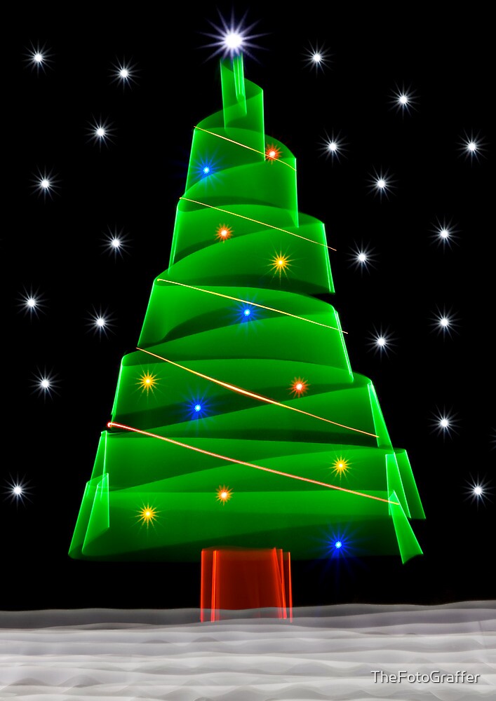 "Christmas Tree Light Graffiti" by TheFotoGraffer | Redbubble