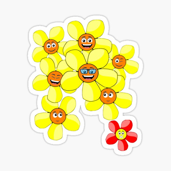 "7 Yellow Daisies " Sticker for Sale by SurfSpeedway | Redbubble