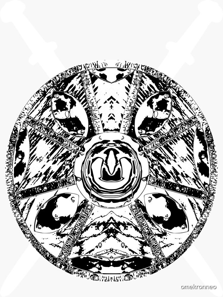 "Sword and shield white" Sticker by omekronneo | Redbubble