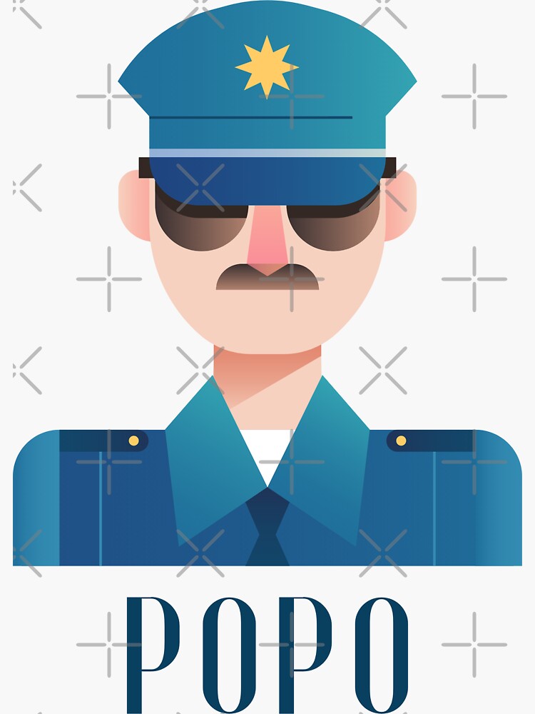 "PoPo - Police" Sticker for Sale by KidRonin | Redbubble