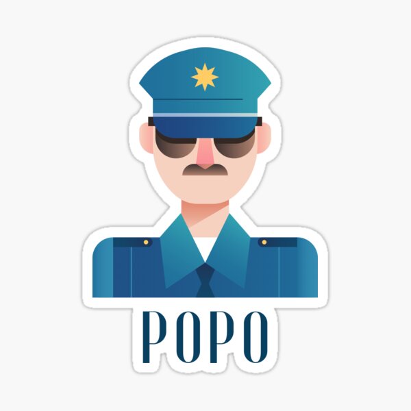 "PoPo - Police" Sticker for Sale by KidRonin | Redbubble