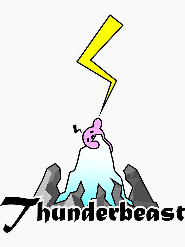 "Thunderbeast" Sticker by Real-Stupid-Ts | Redbubble