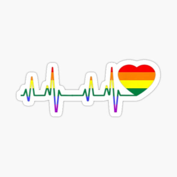 "LGBT heartbeat , LGBT rainbow heartbeat gay and lesbian pride" Sticker ...