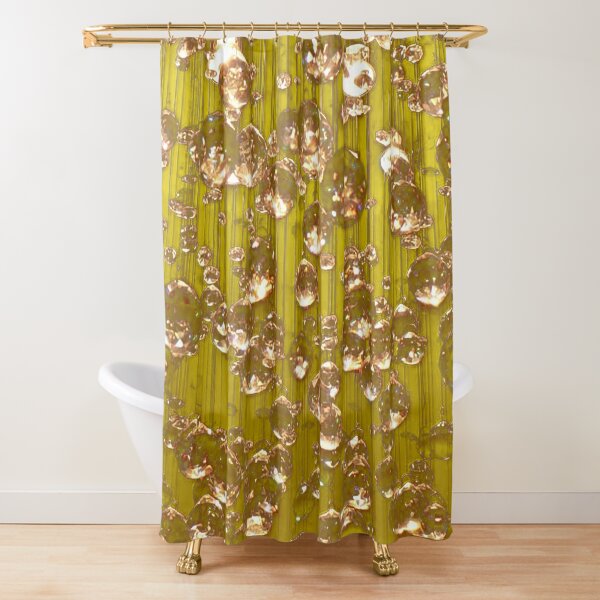 "Golden Chartreuse Orbs and Lights" Shower Curtain by CrazyCraftLady ...