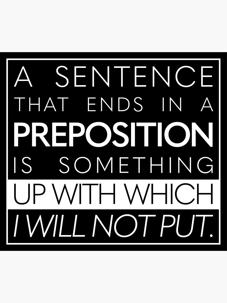 "Preposition" Sticker for Sale by TommyKennedy | Redbubble