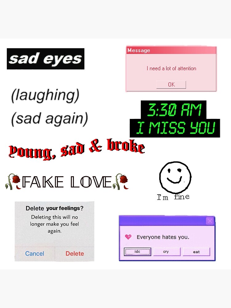 "Sadness Sticker Pack" Poster by courtneylouix | Redbubble