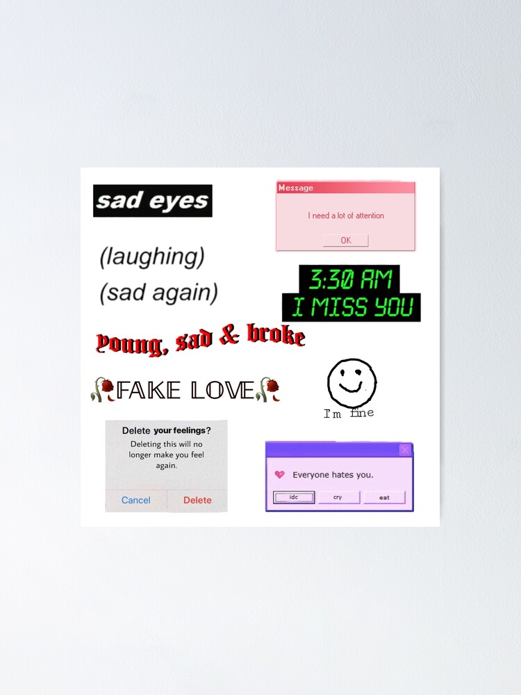 "Sadness Sticker Pack" Poster by courtneylouix | Redbubble