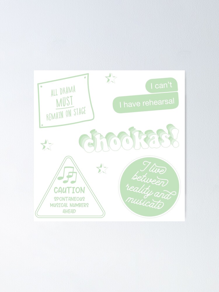 "Light Green Theater and Musical Sticker Pack" Poster for Sale by The ...