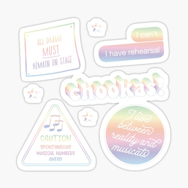 "Pastel Rainbow Theater and Musical Sticker Pack" Sticker for Sale by ...