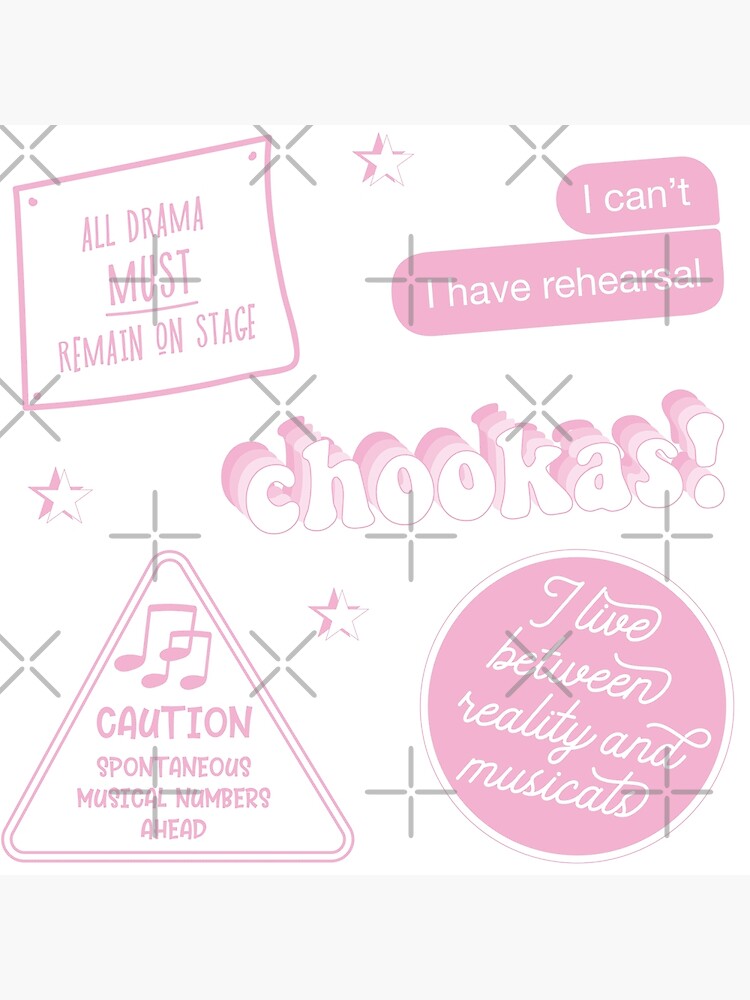 "Pink Theater and Musical Sticker Pack" Poster by The-Goods | Redbubble