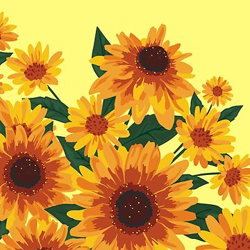 "September Garden. Yellow flowers" Sticker for Sale by lents | Redbubble