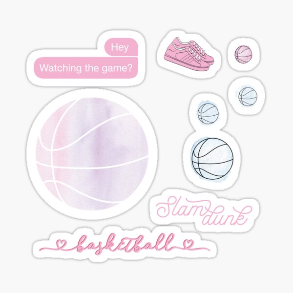 "Pink Watercolor Basketball Pack" Sticker for Sale by The-Goods | Redbubble