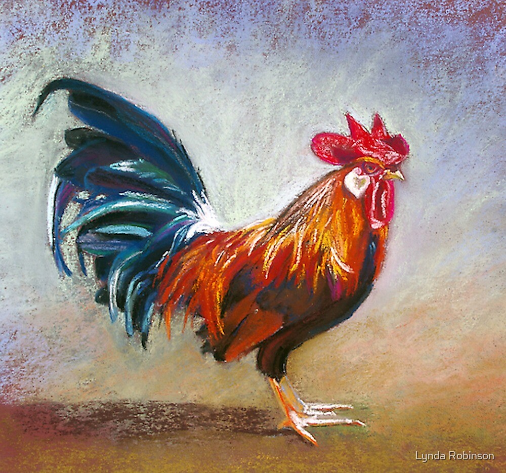 "Portrait of Michael's Rooster" by Lynda Robinson | Redbubble