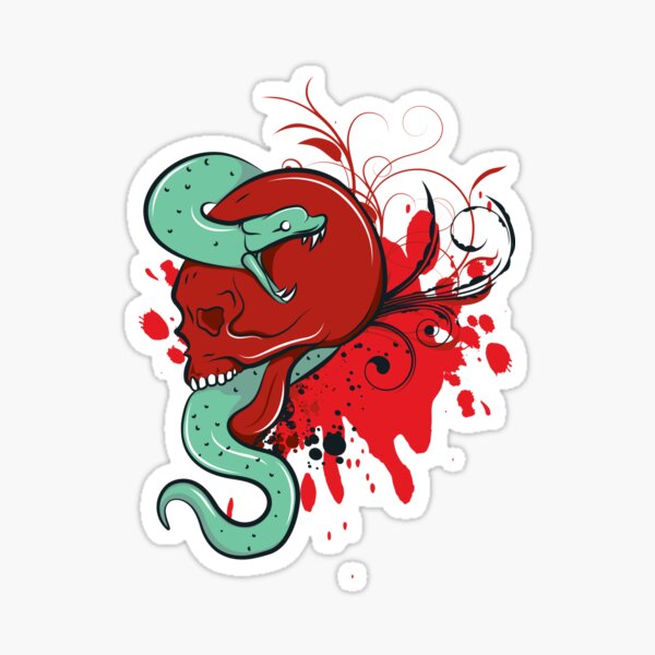 "Snake Skull Head" Sticker by tpixx | Redbubble