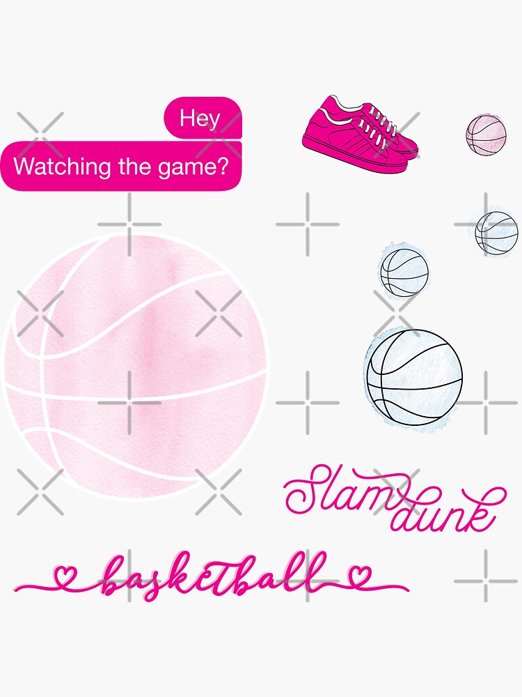 "Hot Pink Watercolor Basketball Pack" Sticker for Sale by The-Goods ...