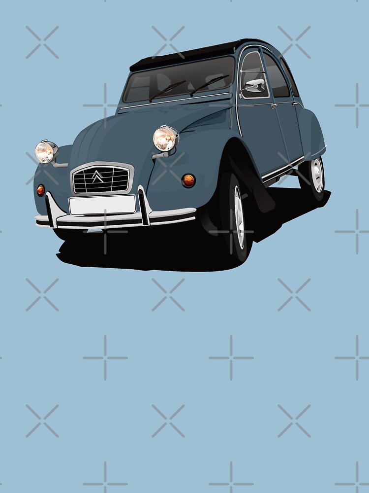 "Gray-blue cornering Citroen 2CV - illustration" T-shirt by ...