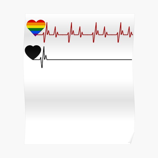 "LGBT heartbeat , LGBT rainbow heartbeat gay and lesbian pride" Poster ...