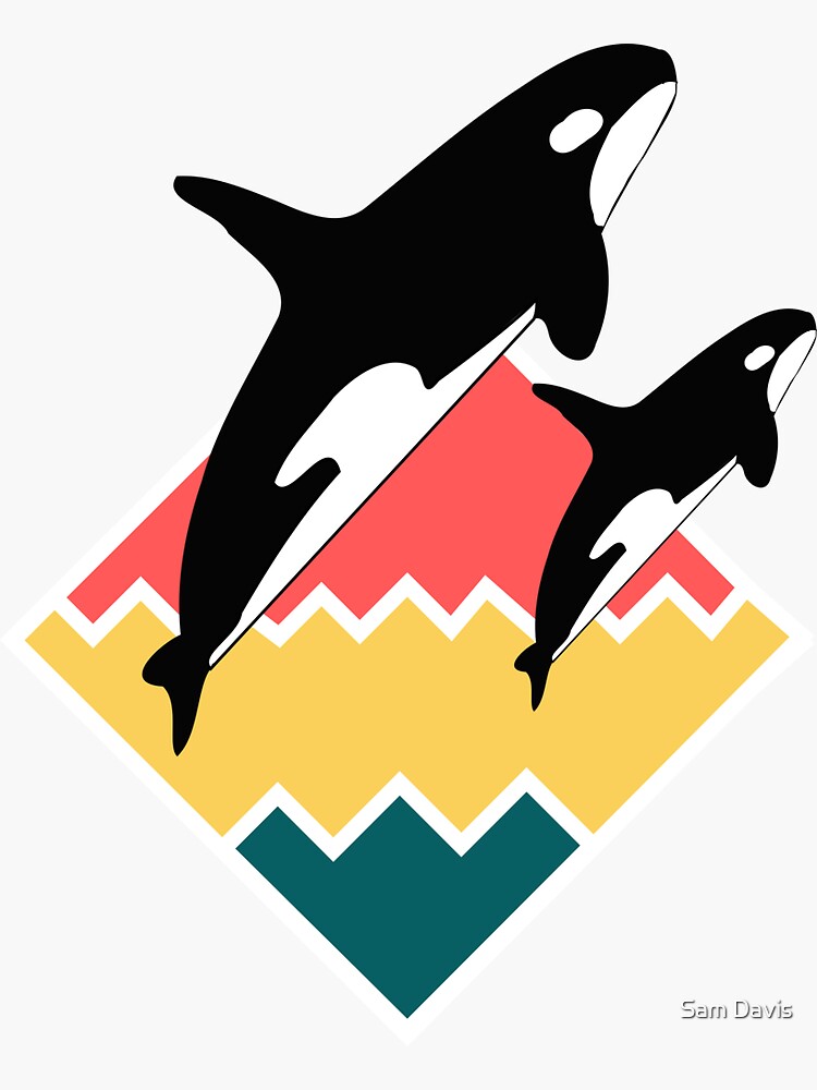 "Killer Whales (Orca) Badge" Sticker for Sale by reallyjustsam | Redbubble