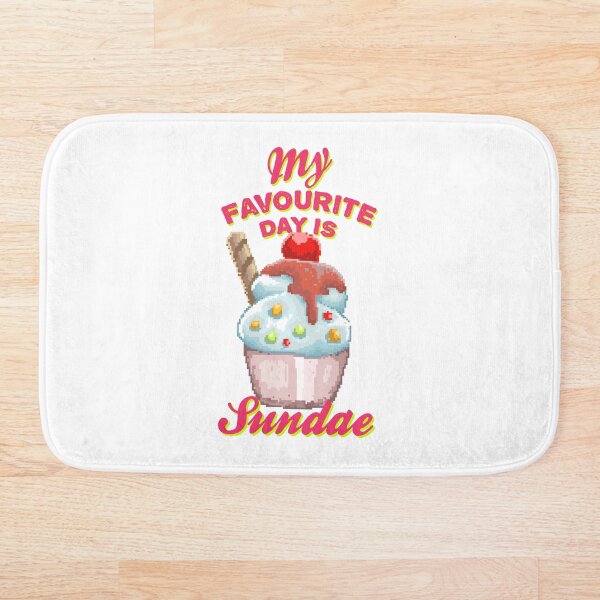 "Sundae, Sundays, Sundae, Pixel Art, Old School, Retro" Bath Mat for ...