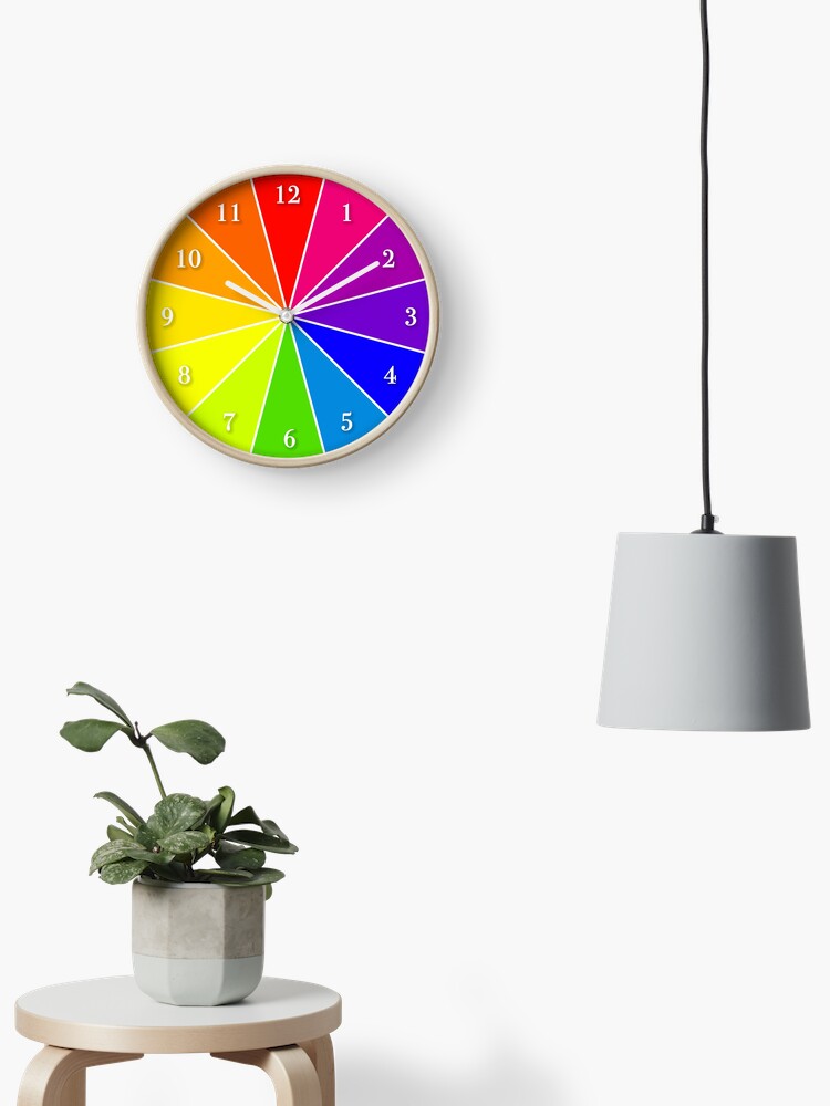 "Color Wheel Clock" Clock for Sale by Carly Pinter | Redbubble