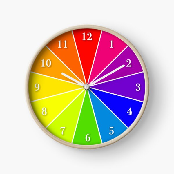 "Color Wheel Clock" Clock for Sale by Carly Pinter | Redbubble