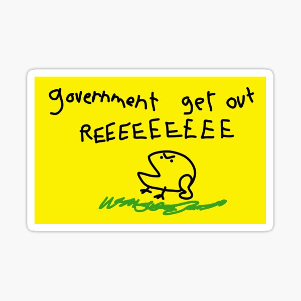 "Government get out" Sticker for Sale by TeutonDesigns | Redbubble