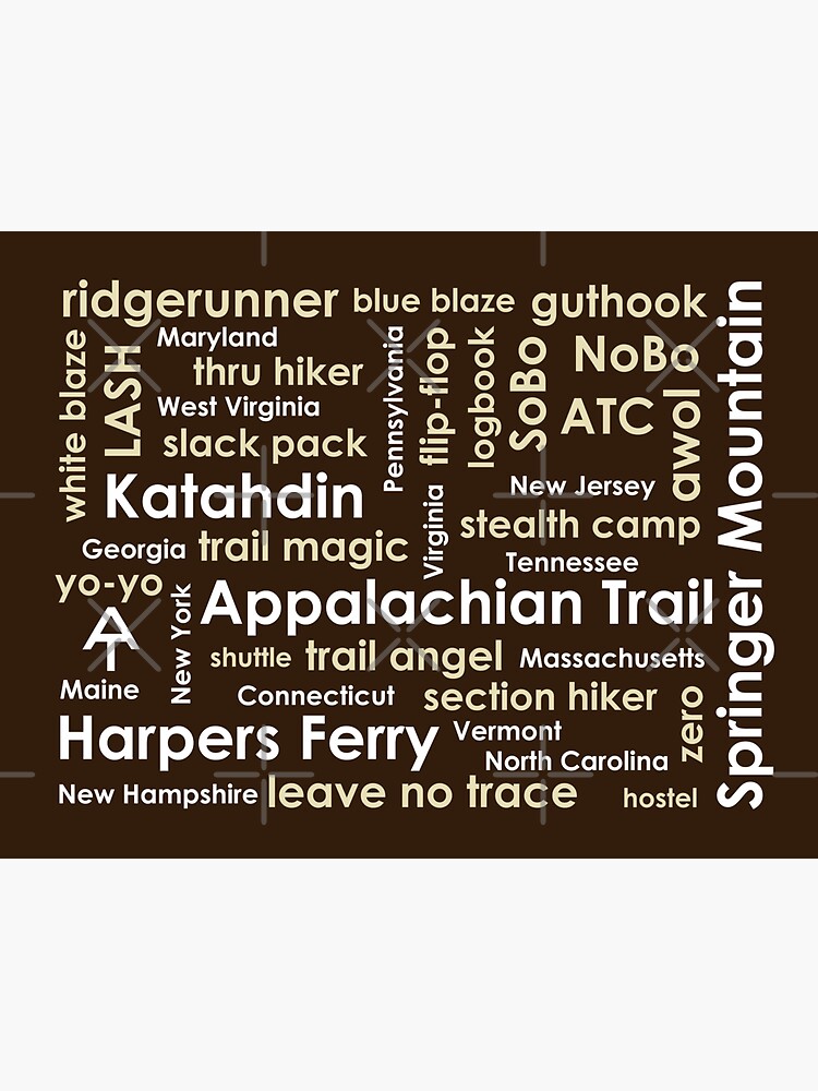 "Appalachian Trail Word Cloud" Sticker for Sale by mymymagic | Redbubble