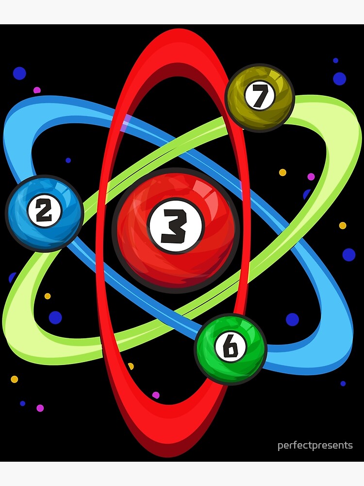 "Awesome Billiards Ball Atom Science Pool Player" Poster by ...