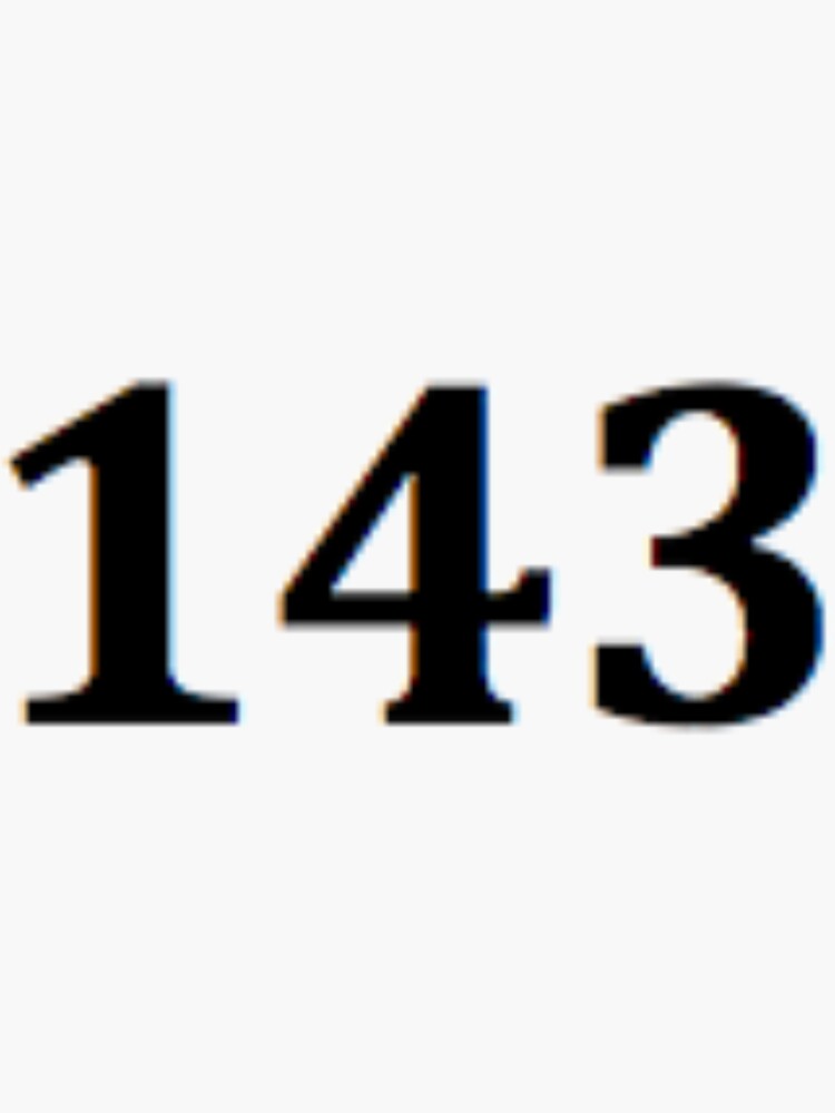 "143: I Love You" Sticker for Sale by anneweidner10 | Redbubble